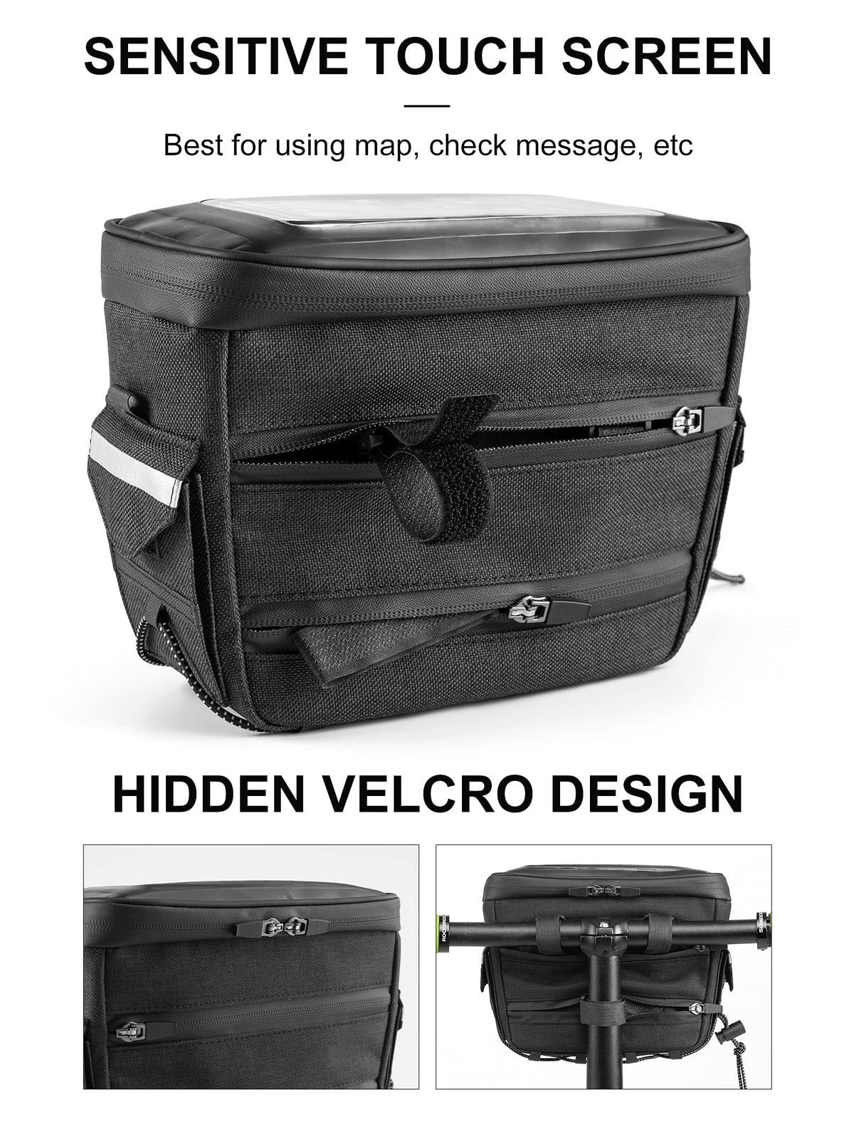 ROCKBROS Handlebar Bag Bicycle Front Storage Bag